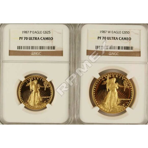 1987 Gold American Eagle Proof 2 Coin Set NGC PF70 – Republic Precious ...